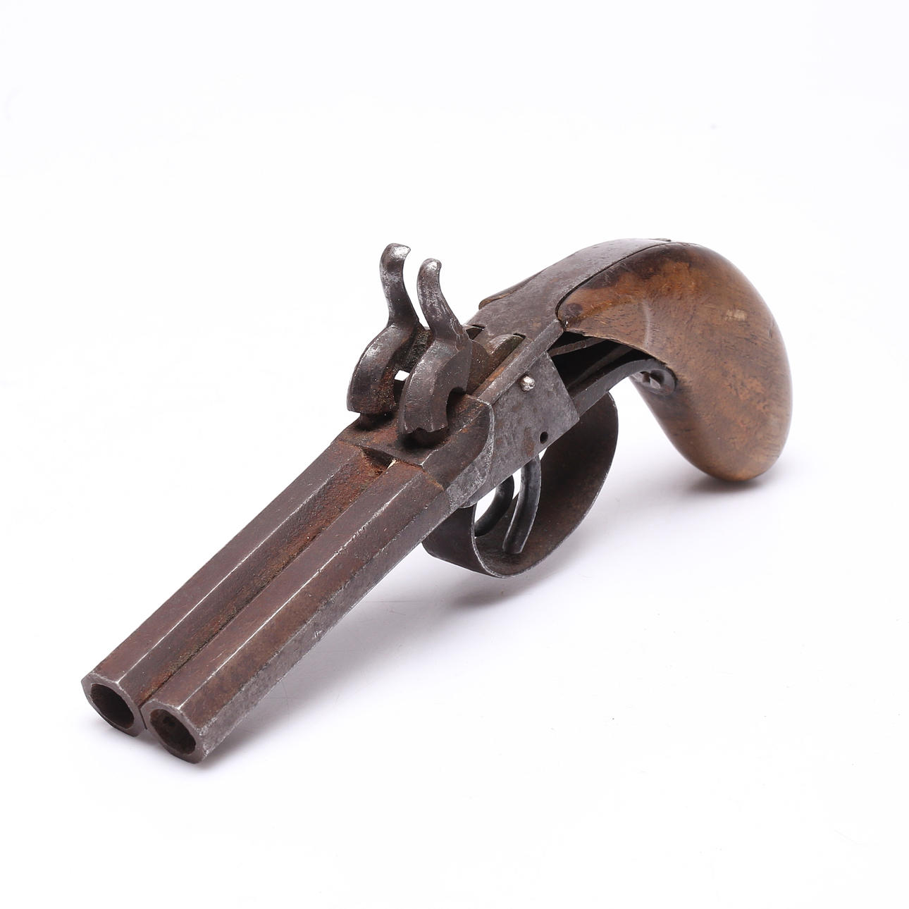A double-barreled pistol, 19th century. Weapons & Militaria - Guns ...
