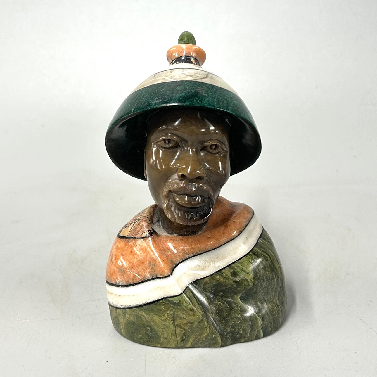 A VERDITE CARVED STONE AFRICAN BUST SIGNED J. MABENA. Art - Sculptures ...