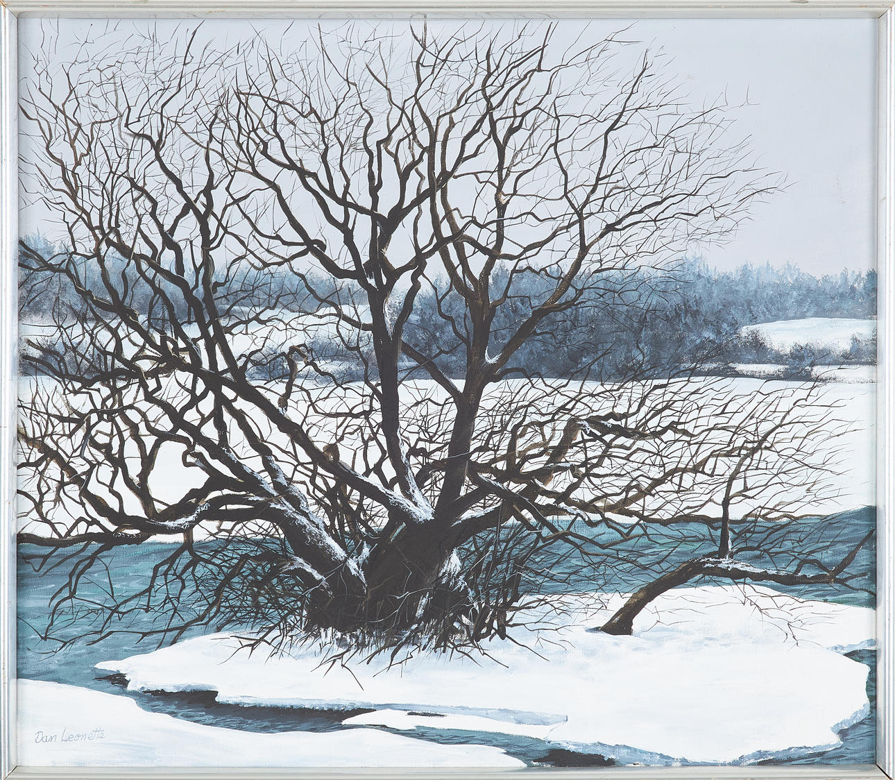 DAN LEONETTE. Winter landscape, oil on canvas, signed. Art - Paintings ...
