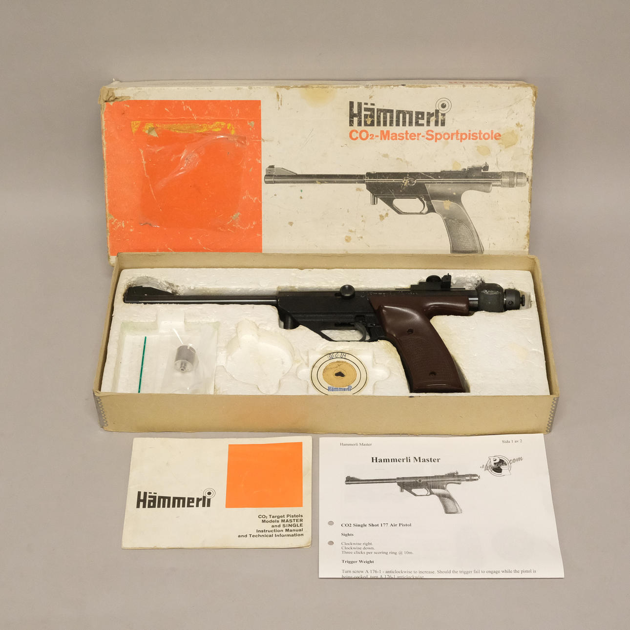 HÄMMERLI. LUFTPISTOL CO2. MASTER. Vapen & Militaria - Luftvapen - Auctionet