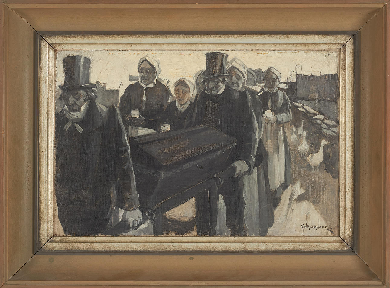 ALF WALLANDER. Funeral, oil on canvas, signed A Wallander. Art ...