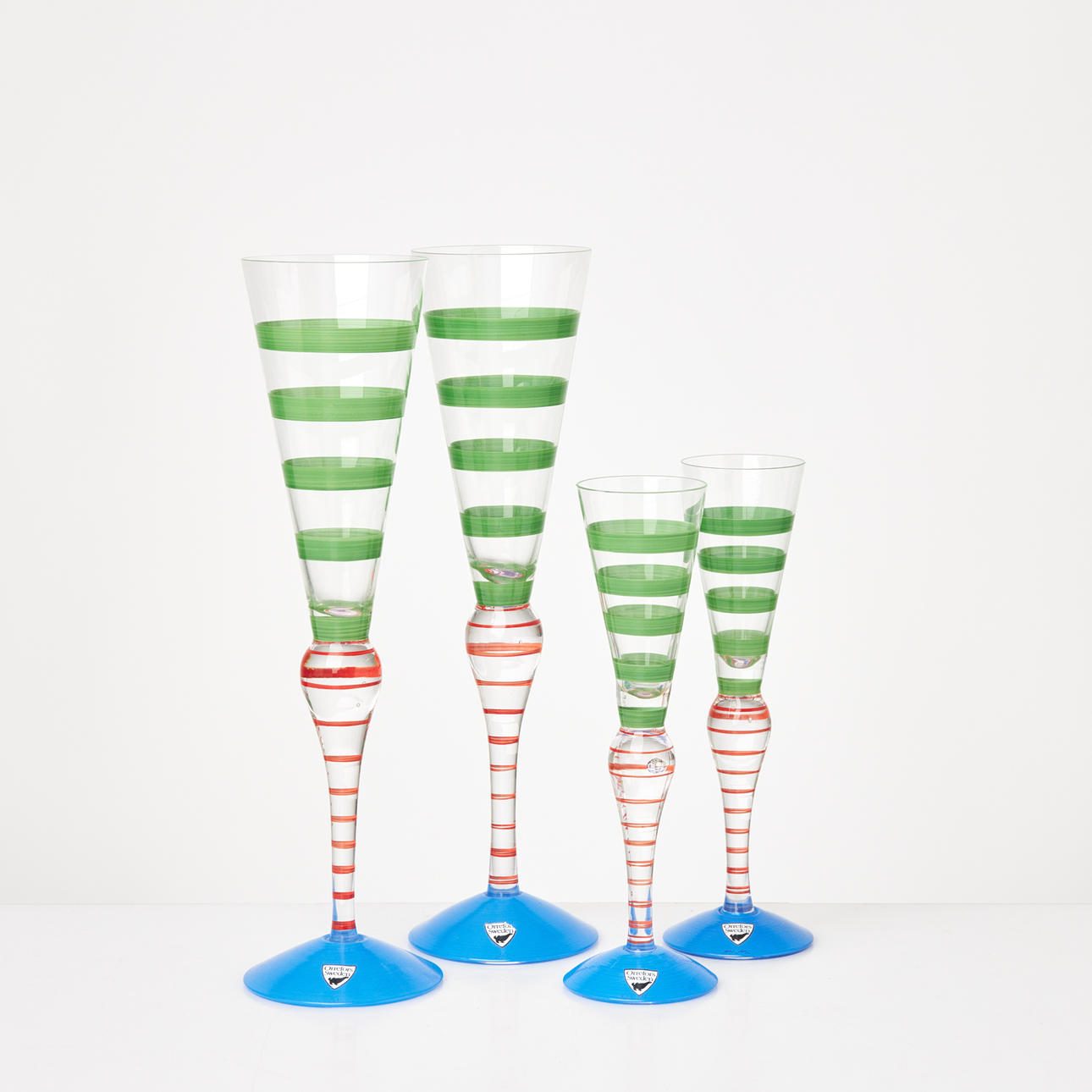 ANNE NILSSON. 2+2, Champagneglas och snapsglas, "Clown", Orrefors. Glas ...