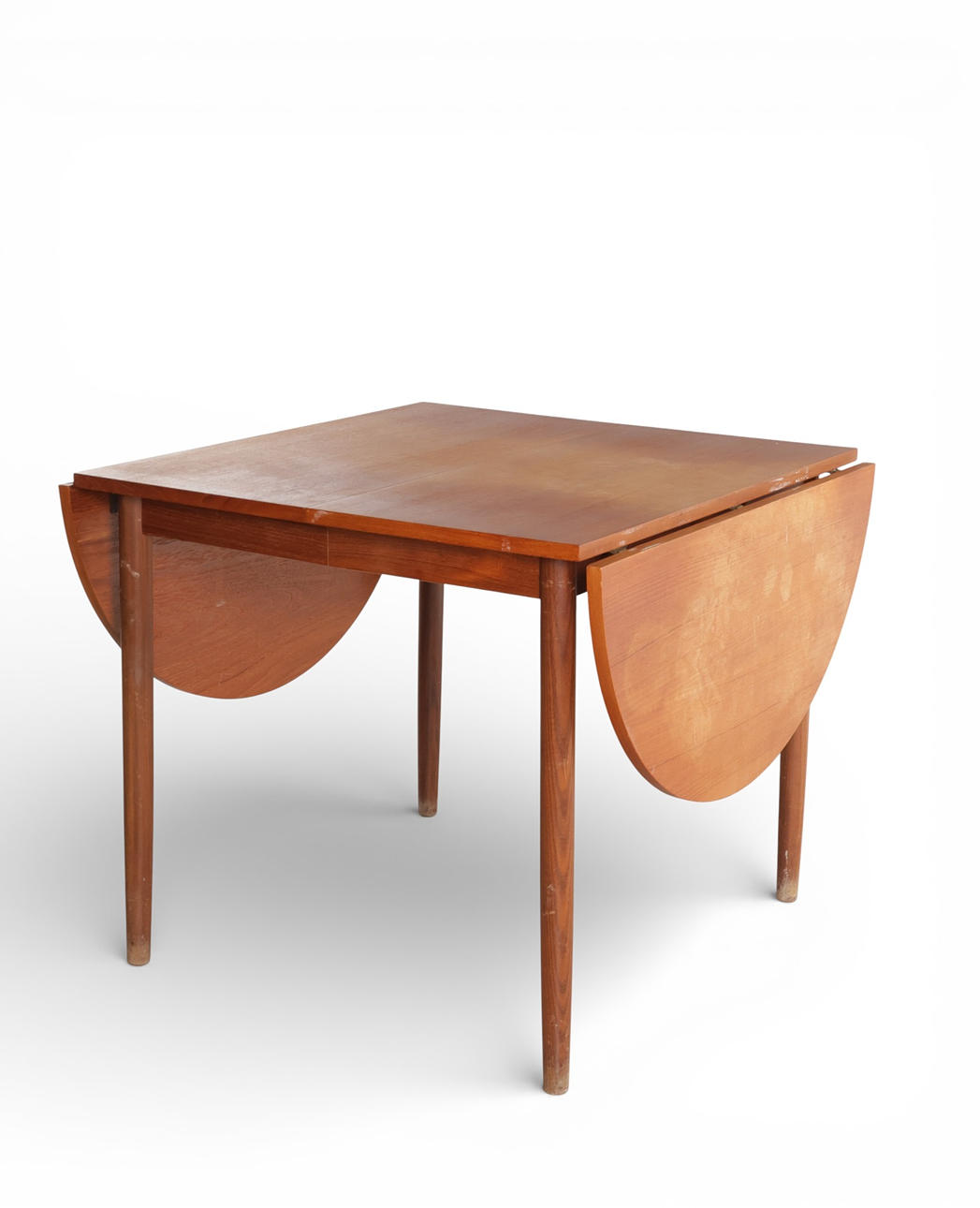 Square teak dining table with pull-out, included additional plates and ...