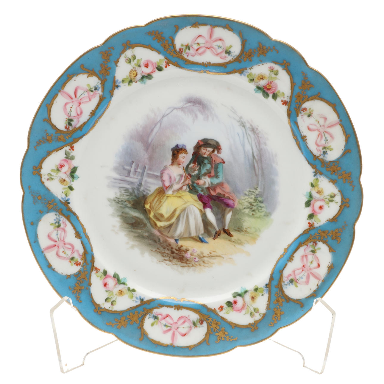 SEVRES STYLE PORCELAIN PLATE. Ceramics & Porcelain - European - Auctionet