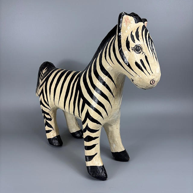 FOLK ART STYLE PAPIER MACHE ZEBRA. Art - Other - Auctionet