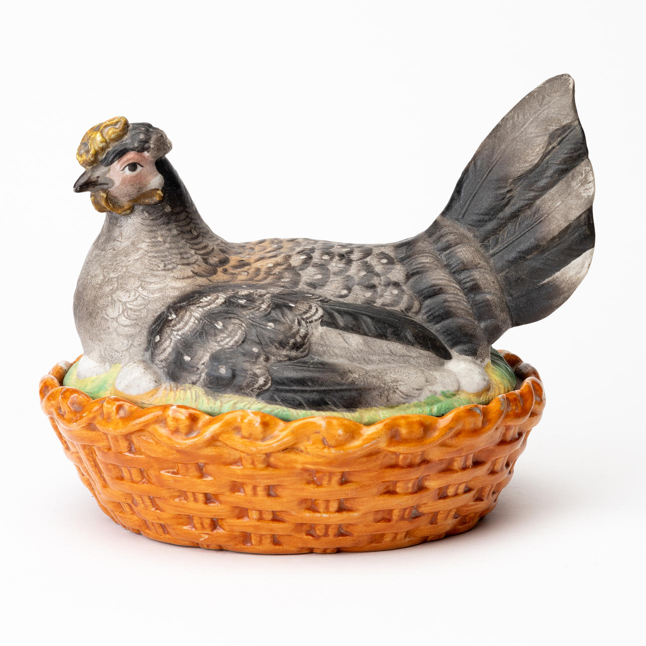 A porcelain egg hen, first half of the 20th century. Ceramics ...