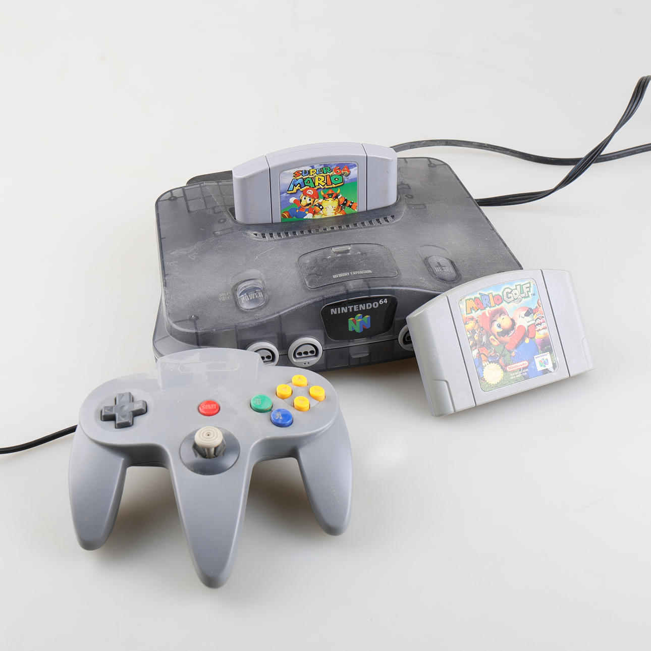 GAME CONSOLE, Nintendo 64, “Smoke Black”, control and two games. Toys ...