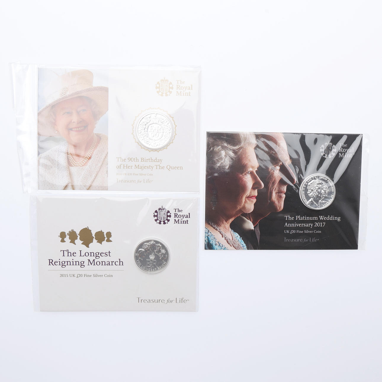 3 BRILLIANT UNCIRCULATED SILVER 20 POUND COINS. Coins, Medals & Stamps ...