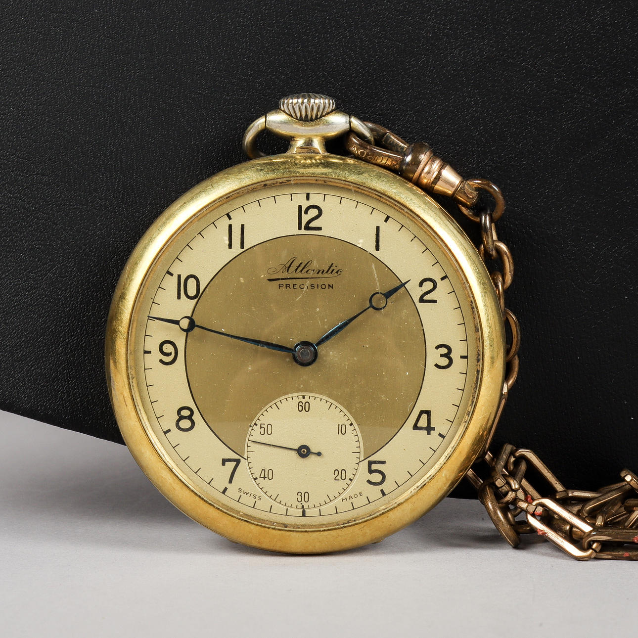 ATLANTIC Precision, pocket watch/coat watch, gilt steel. Clocks ...