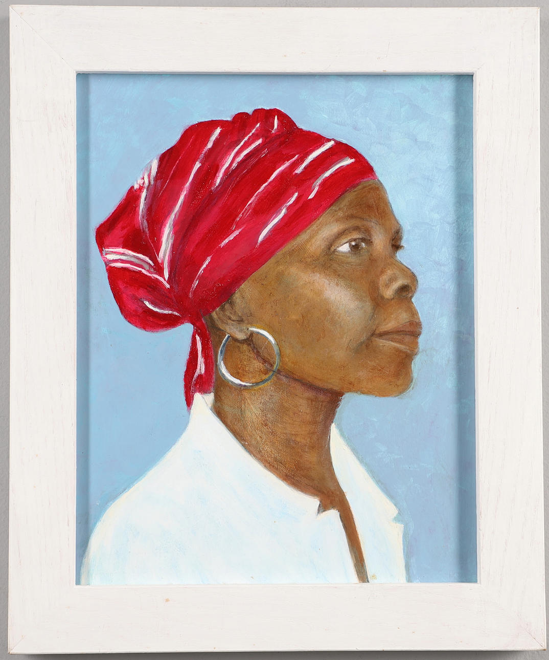 PATRICIA NEWMAN (20TH/21ST CENTURY). 'LADY WITH A SILVER EARRING'. Art ...