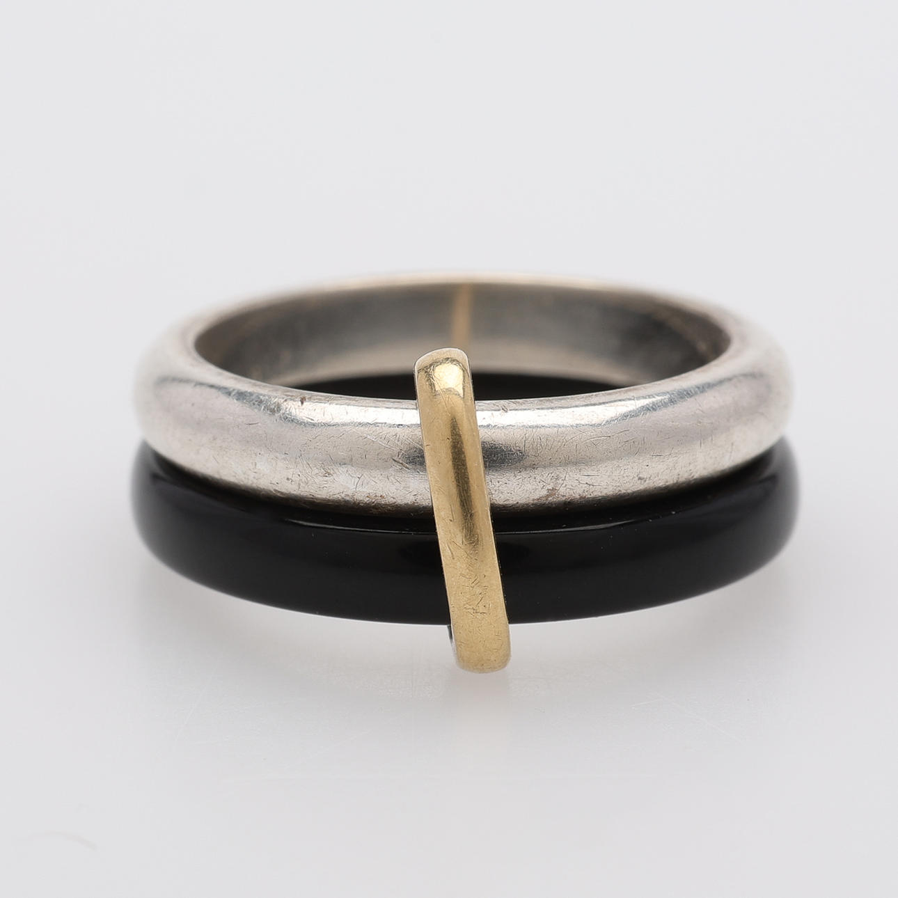 RING, Anne Ammitzbøll för Georg Jensen, "Double" (A 119), silver, onyx ...