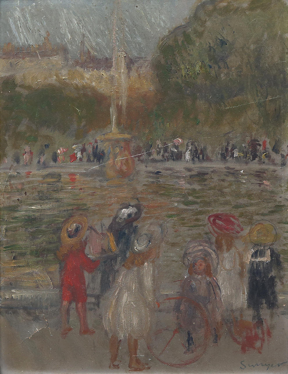 JOAQUIM SUNYER. Jardines de Luxemburgo. Arte - Pintura - Auctionet