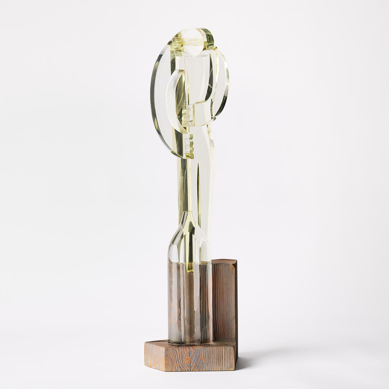 VICKE LINDSTRAND. "Glasblåsaren", skulptur, Kosta 1960-tal, slipad ...