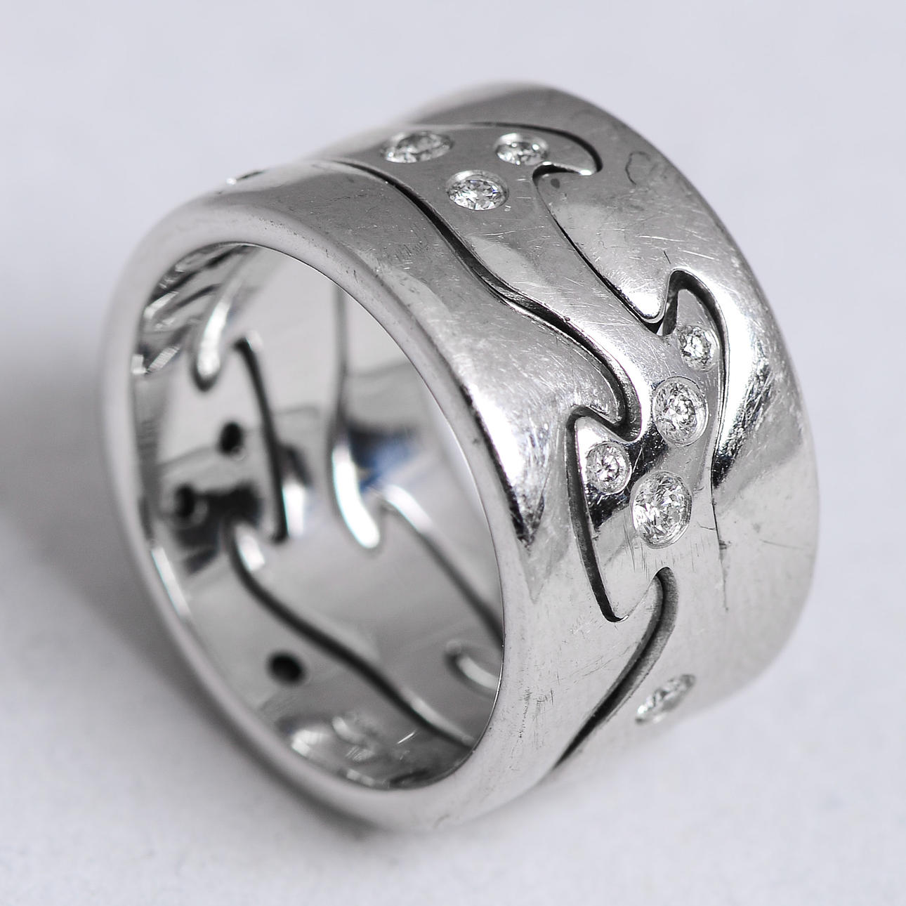 NINA KOPPEL. Ring, "Fusion", 19k vitt guld, Georg Jensen, Danmark ...
