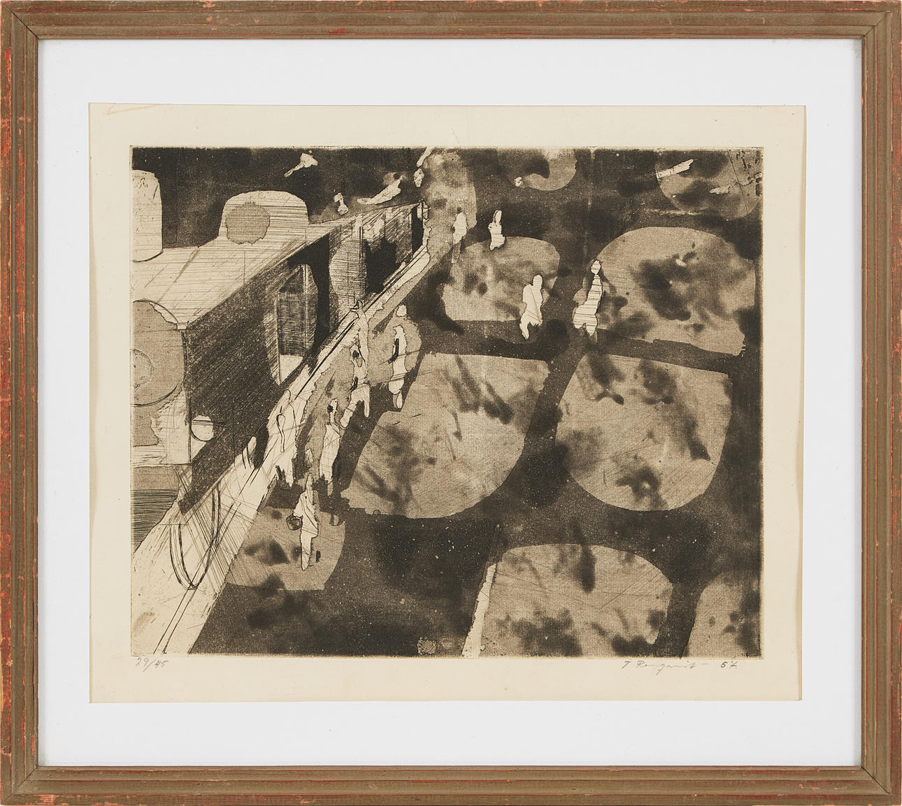 TORSTEN RENQVIST. “Perrongen”, etching, signed and dated T. Renqvist ...