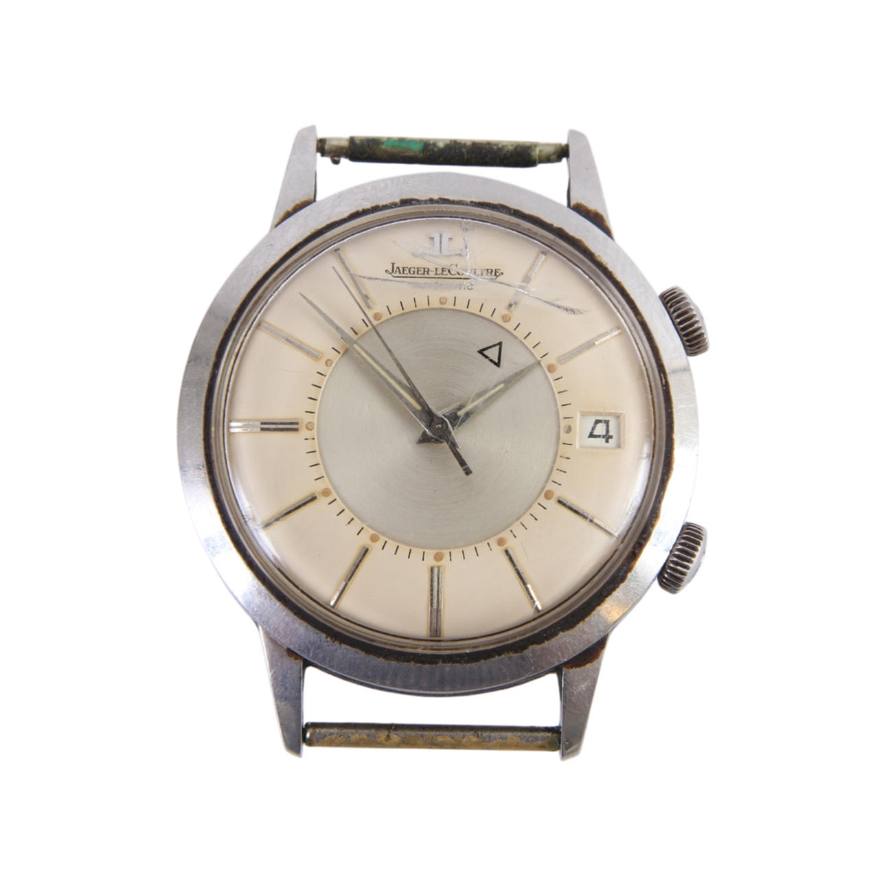 JAEGER-LECOULTRE. Vintage automatic “Memovox” steel wrist watch, ref ...
