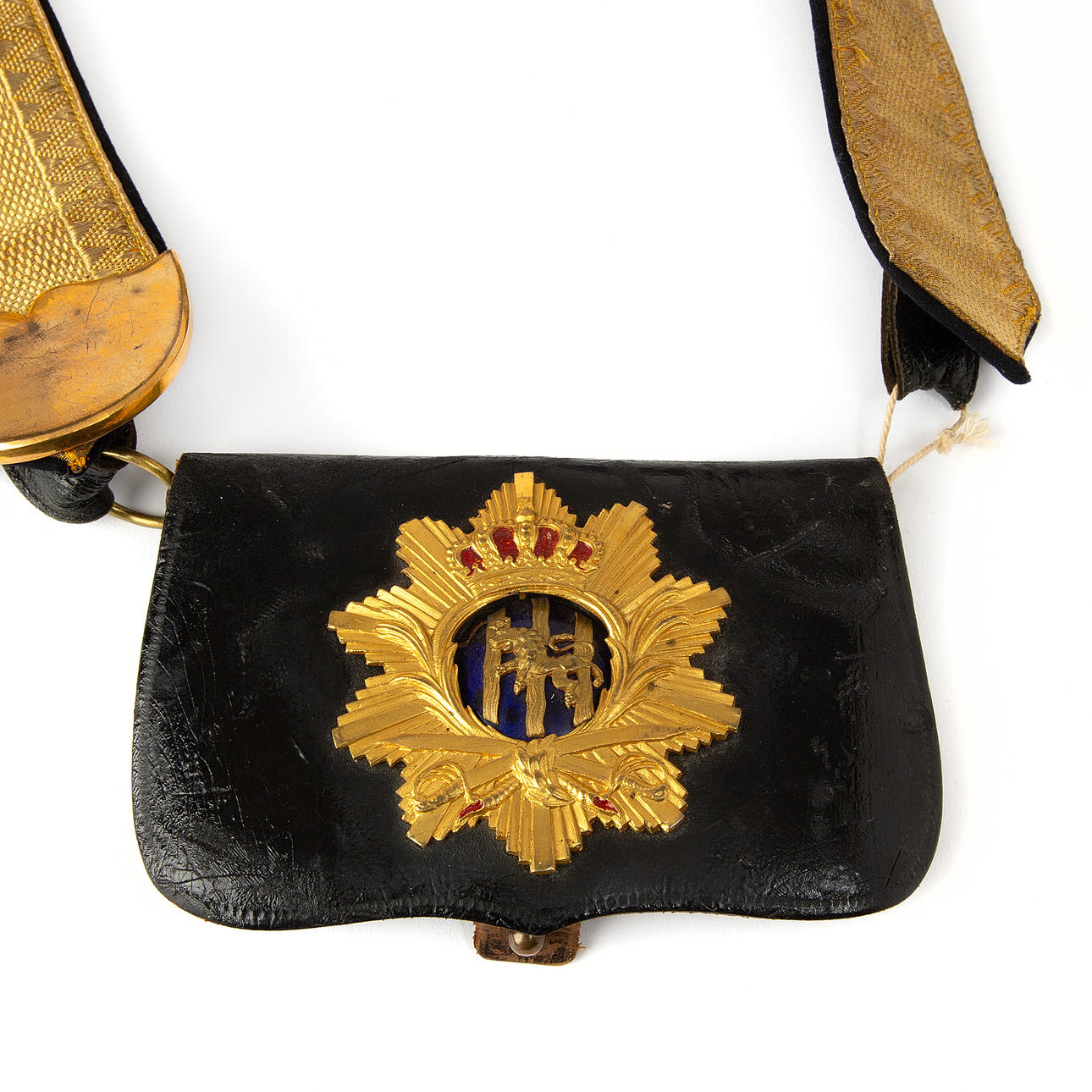 CARTOUCHE BOX WITH STRAP, m/1893 for officer at Göta artilleriregemente ...