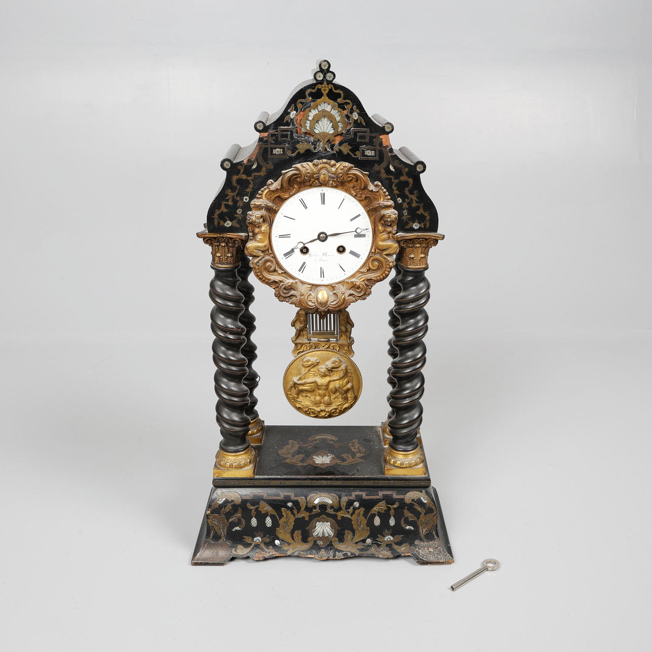 LATE 19TH CENTURY FRENCH HENRY MARC PORTICO MANTEL CLOCK. Clocks ...
