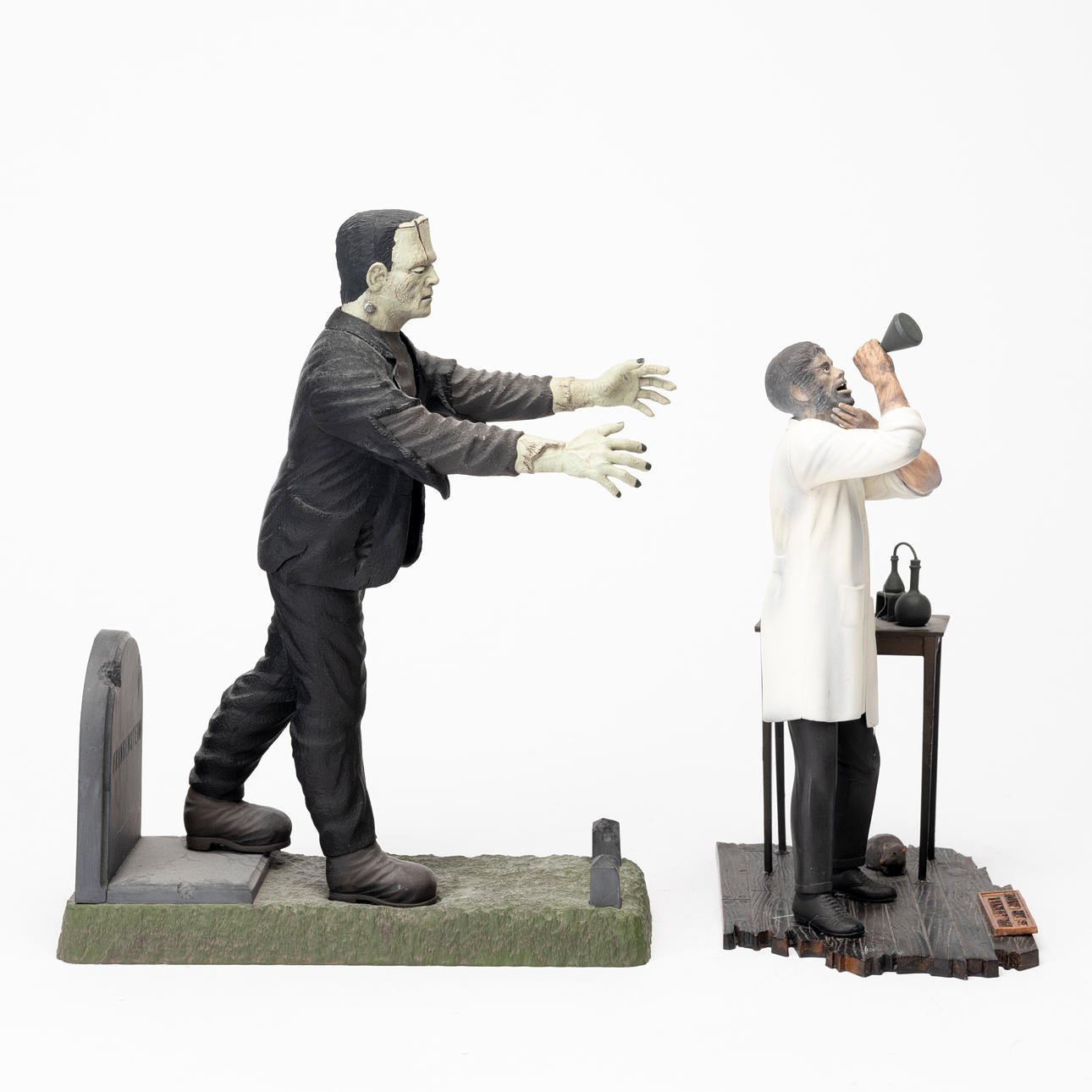 TWO FIGURES, “Frankenstein's Monster” and “Dr Jekyll and Mr Hyde” and ...
