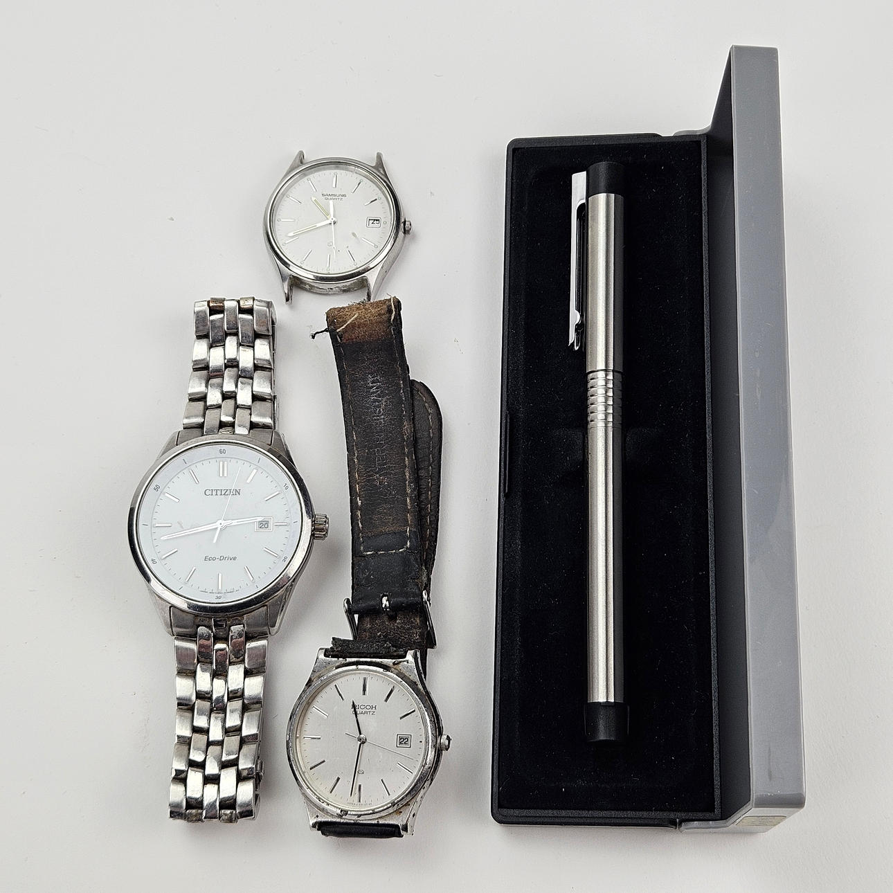 WRISTWATCH, 3 pcs, steel, Samsung, Citizen Eco-drive, Ricoh, FOUNTAIN ...