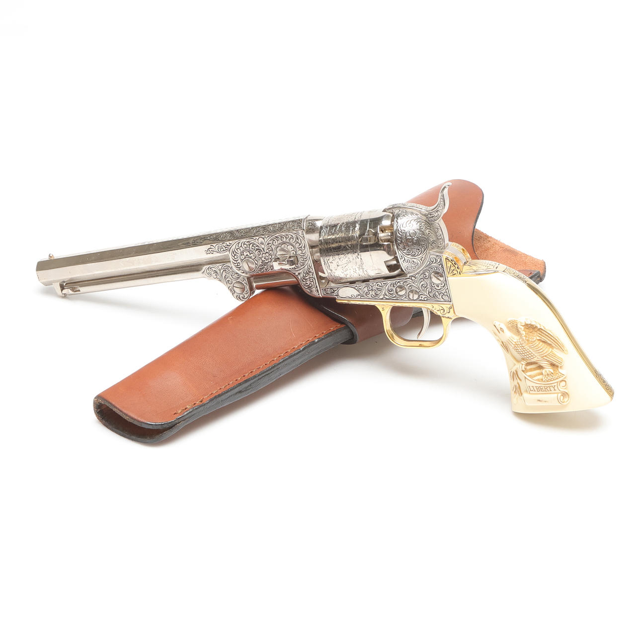 COLT NAVY, 20th century replica, silver coloured with brass details ...