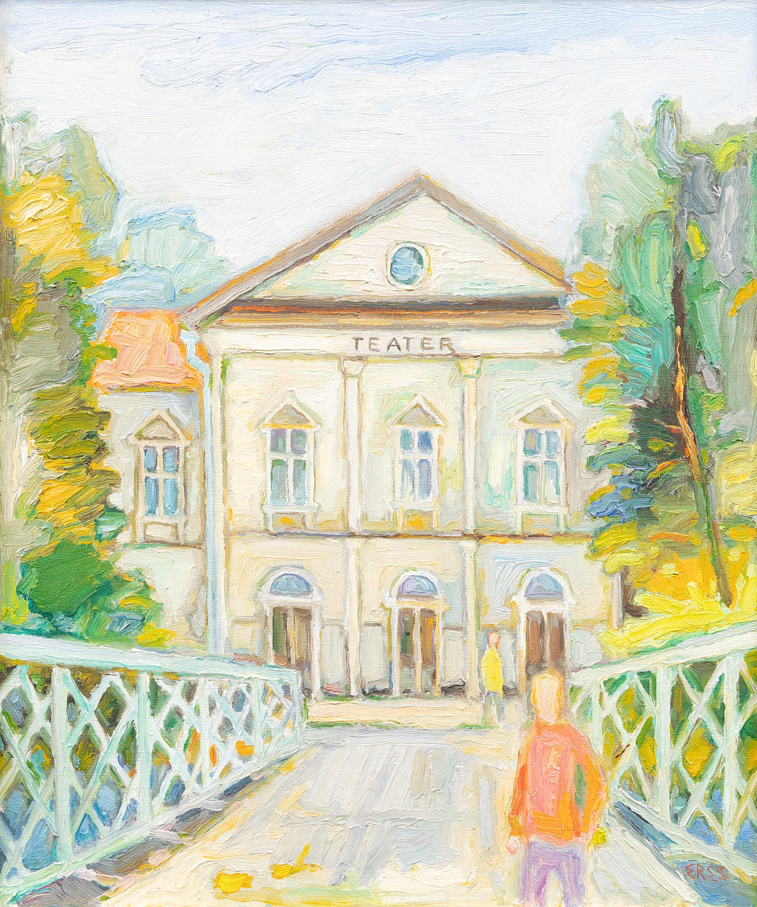 ARNOLD ERES, (ESTLAND/SVERIGE, 1917-1986). “Teater, Borås”, oil on ...