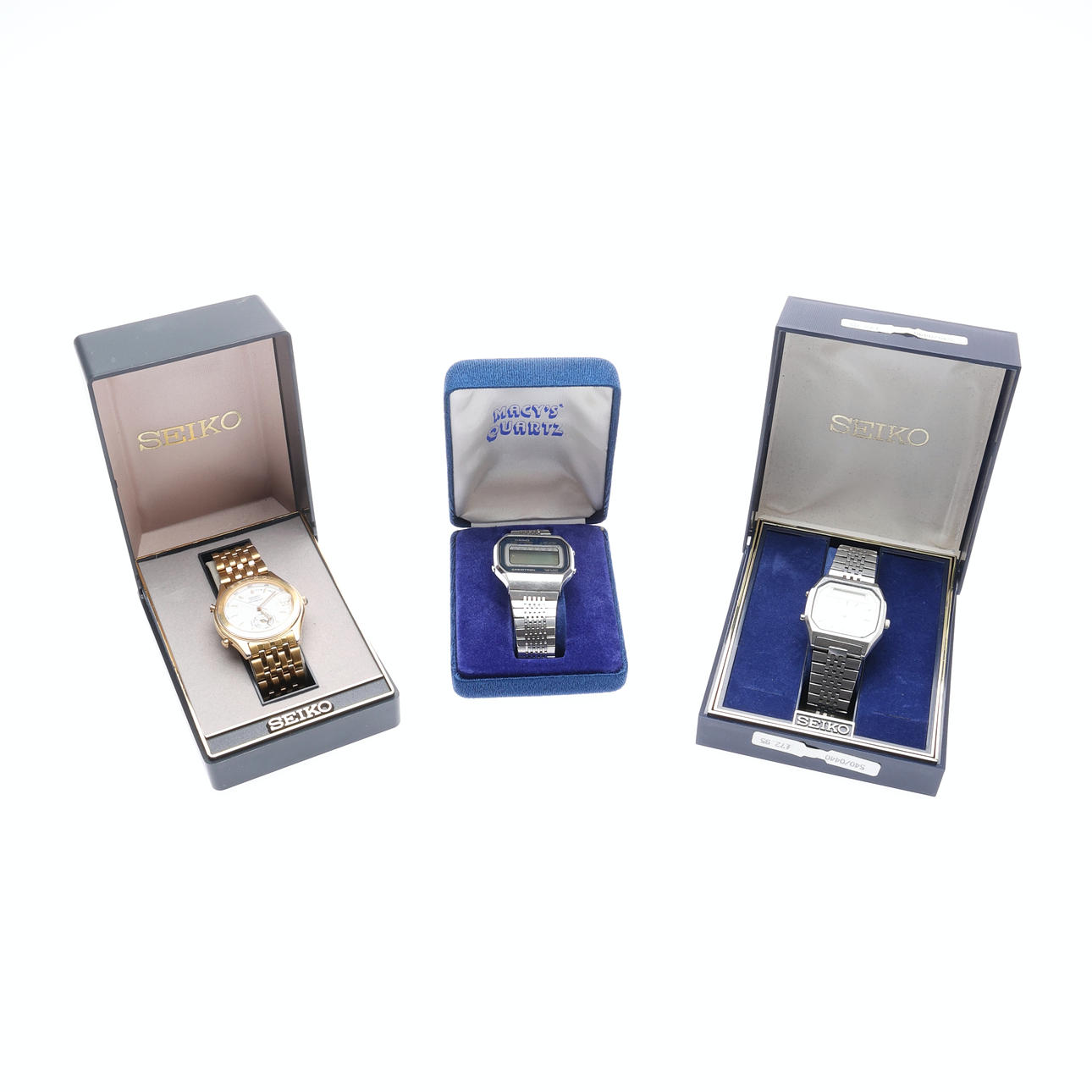SEIKO 'OLYMPIC' QUARTZ CHRONOGRAPH BRACELET WATCH, AND TWO OTHER ...