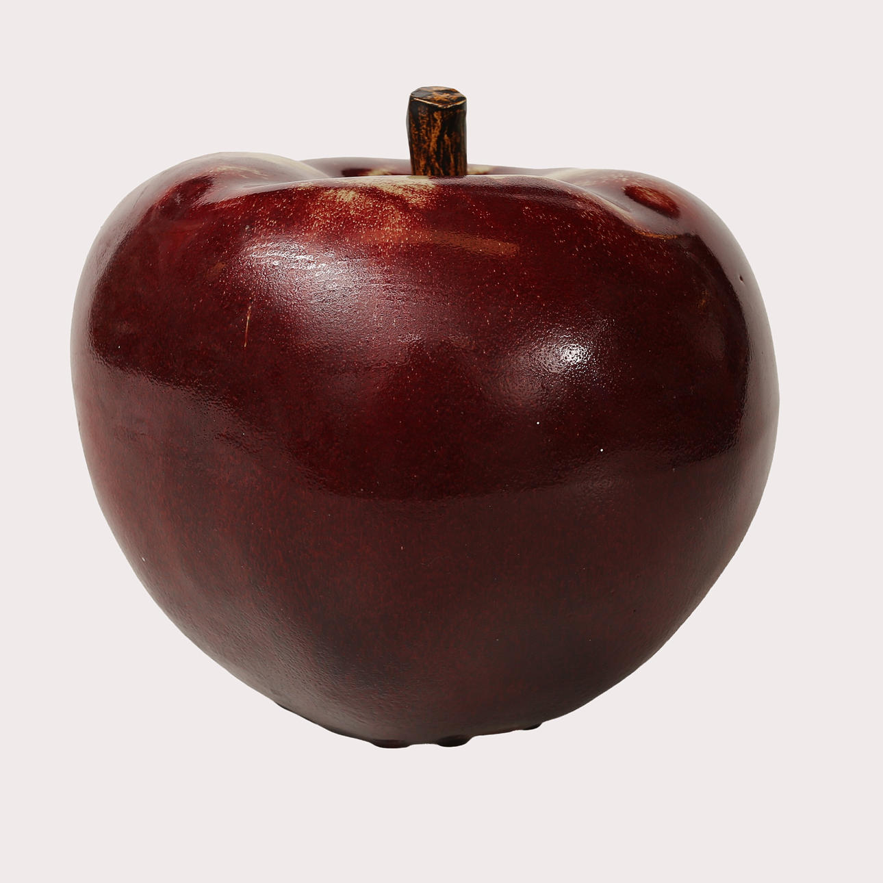 SCULPTURE, in the shape of an apple, glazed stoneware, signed, Jonas ...