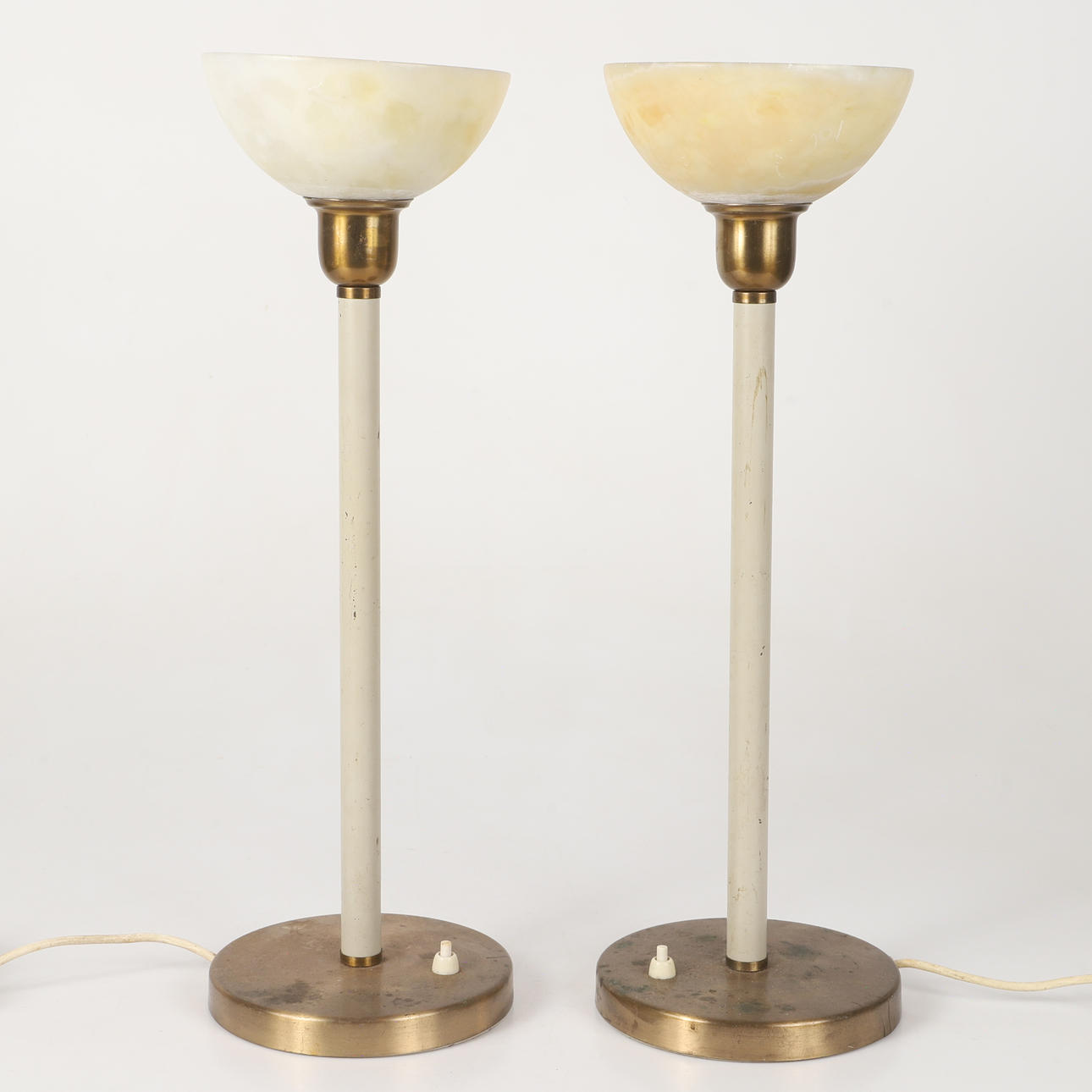 TABLE LAMPS, 1 pair, model 1251, metal with alabaster, ASEA, 20th ...