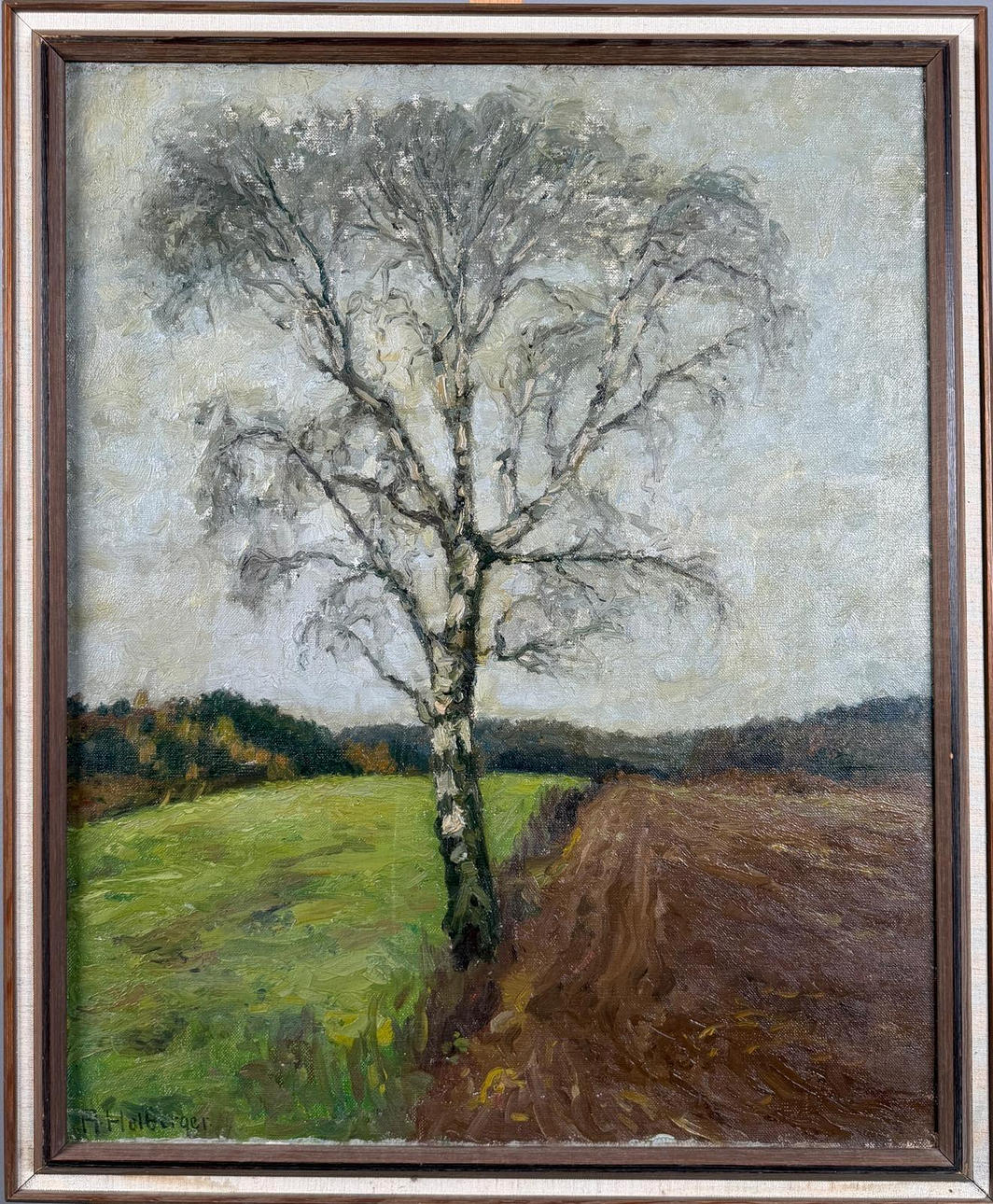 ALFRED HELBERGER (1871-1946). Mellan fälten, olja på duk, signerad A ...