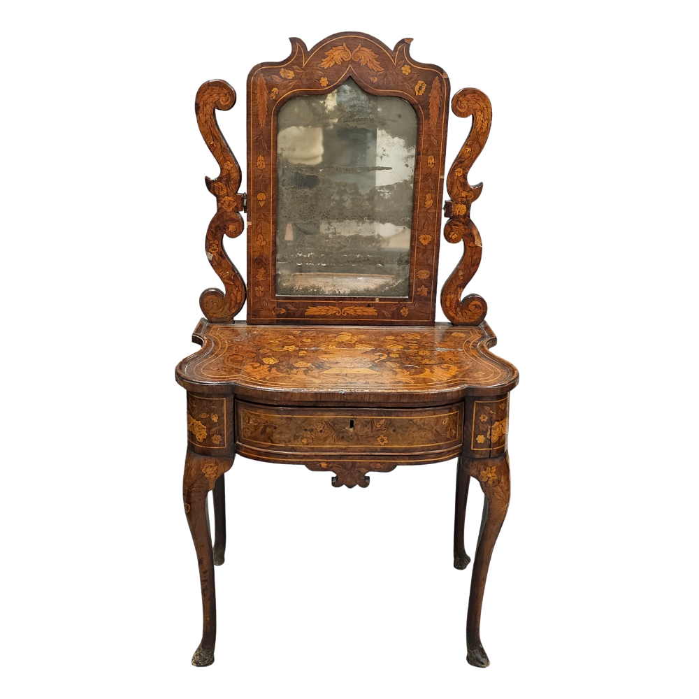 SMALL 18TH CENTURY DUTCH DRESSING TABLE WITH FLORAL MARQUETRY DETAILS ...