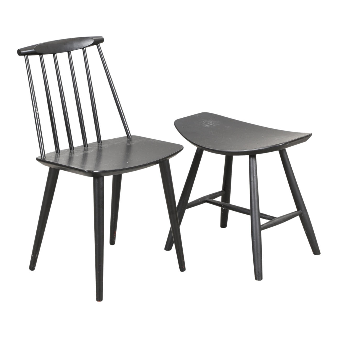 FOLKE PÅLSSON SAMT EJVIND A. JOHANSSON. FDB. Spindle chair model J77 ...