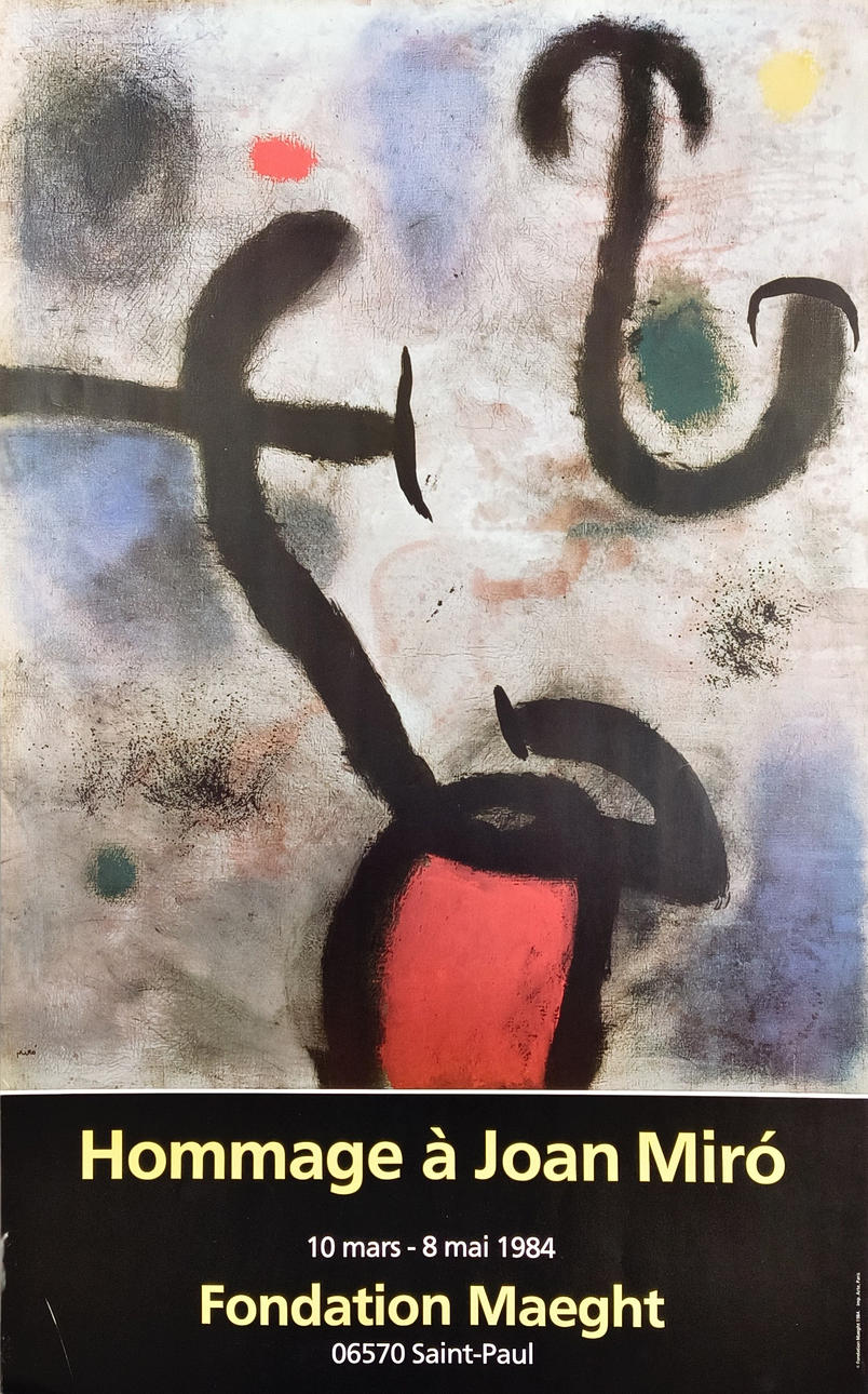 EXHIBITION POSTER 'HOMMAGE Á JOAN MIRÓ FONDATION MAEGHT‘. Art ...