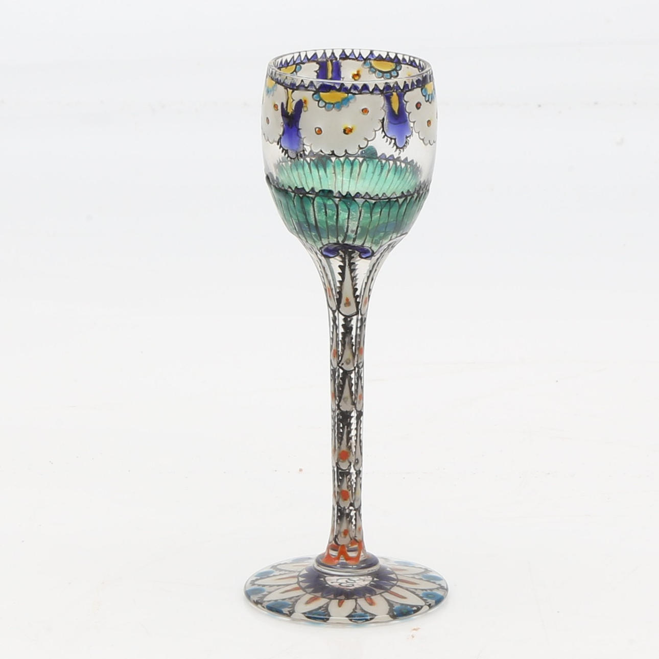 JOSEP MARIA GOL. Glas med fasetterad stam. Glas - Konstglas - Auctionet