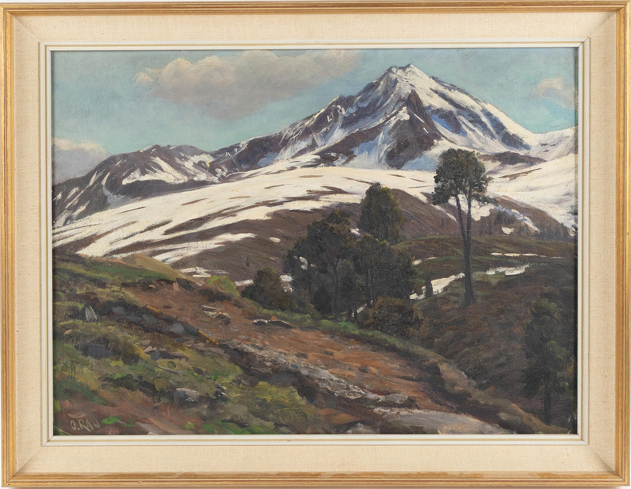 OTTO RAU. Alpine motif, oil on canvas laid on panel. Art - Paintings ...