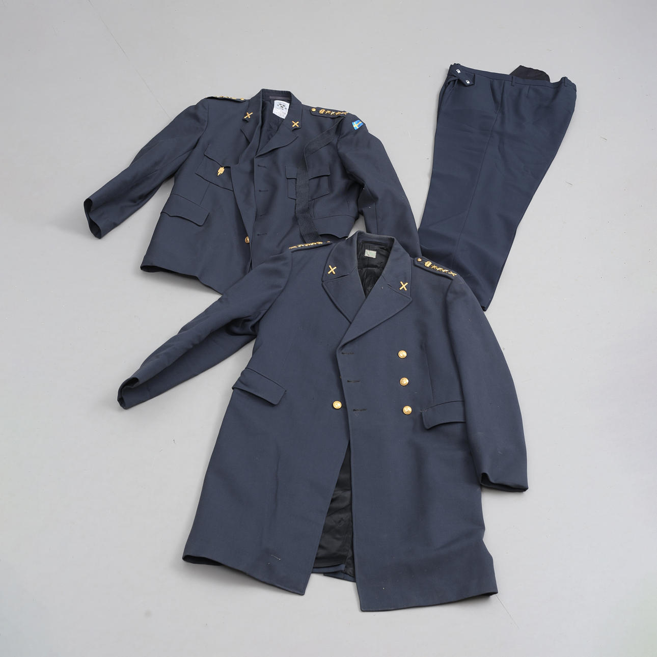 UNIFORM WITH OVERCOAT, colonel Swedish Army, 1990s. Glass - Utility ...