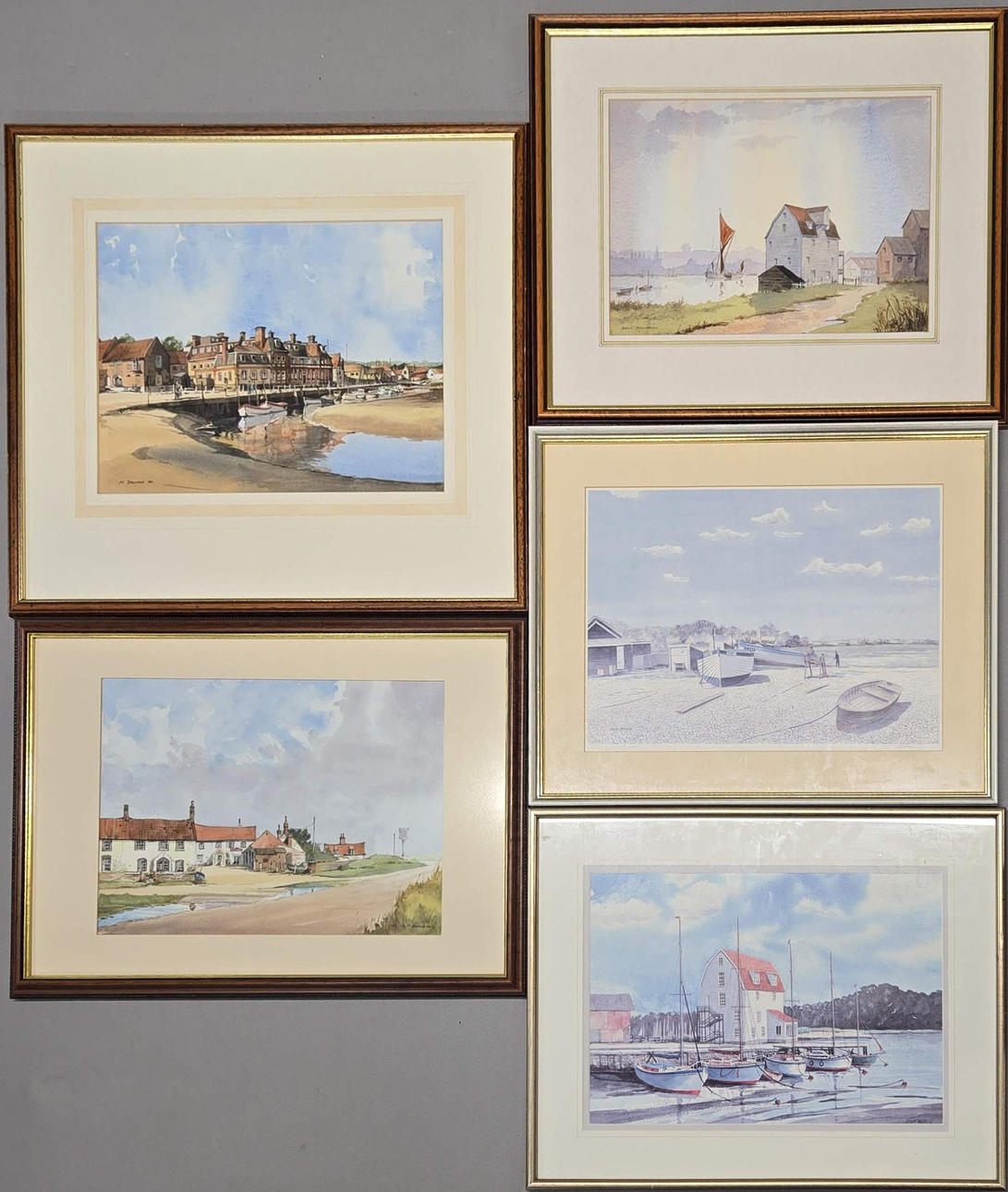 AKVARELL & LITOGRAFI KUSTMOTIV. Konst - Måleri - Auctionet