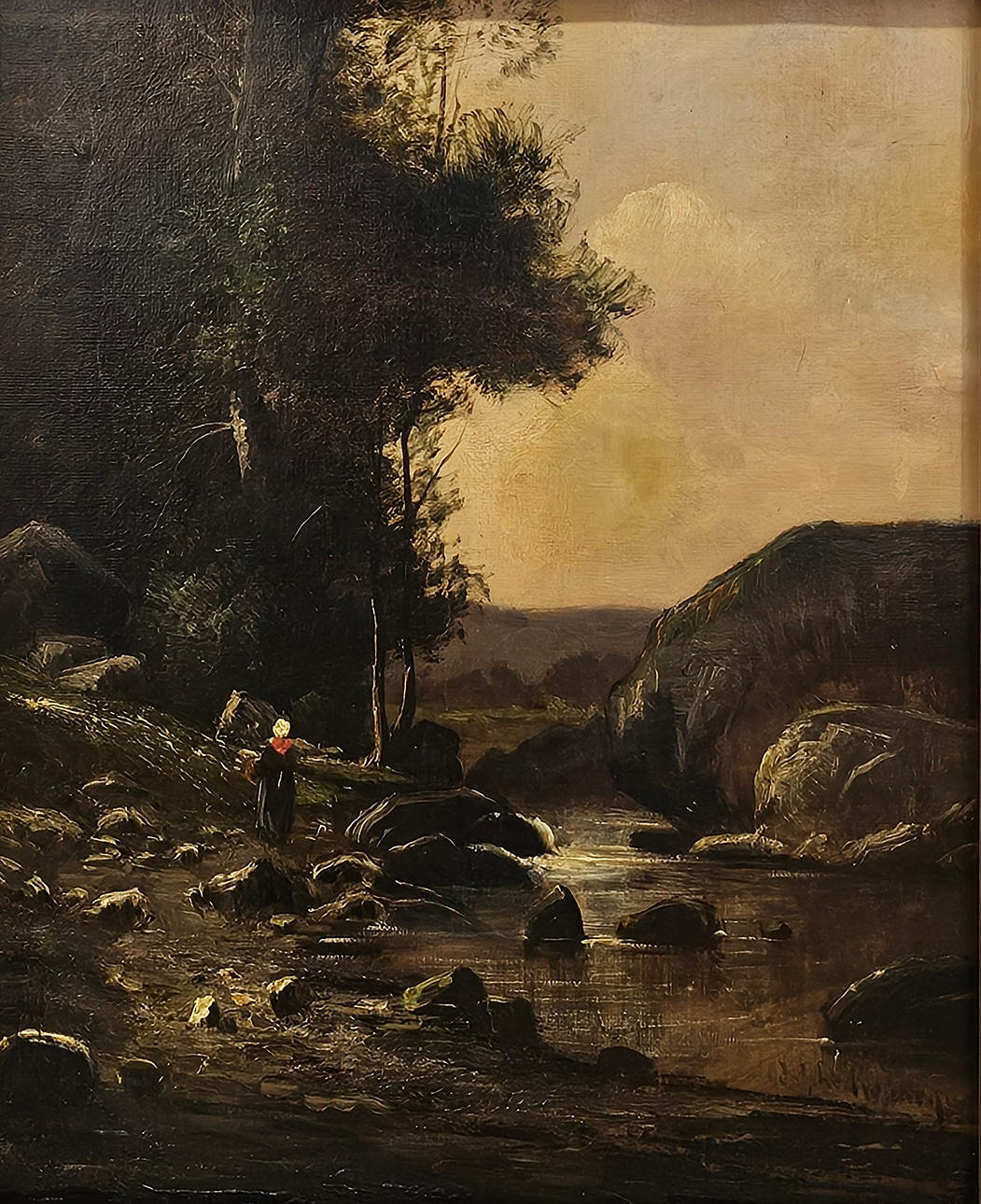 ESCUELA EUROPEA SIGLO XX. Signerad Adolphe Rouarque (?). Landskap. Olja ...