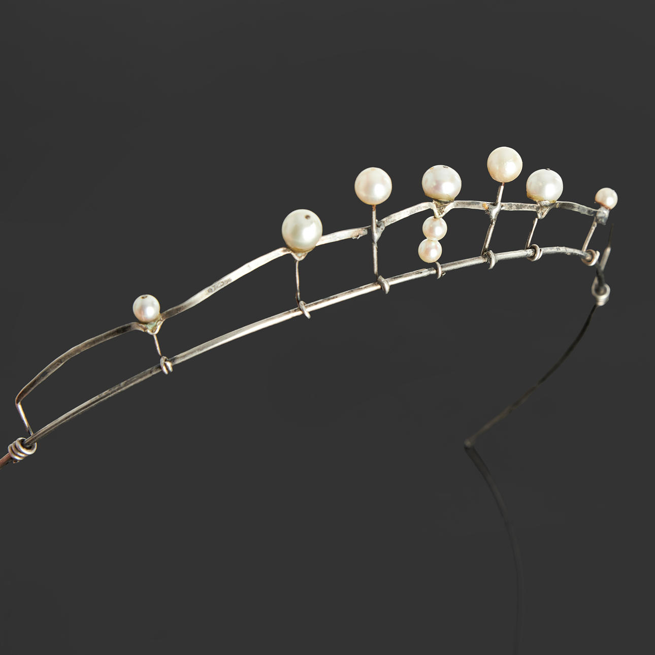 TIARA/DIADEM, silver, pearls, Atelje Chanson Hugo Janzon, 1959 ...