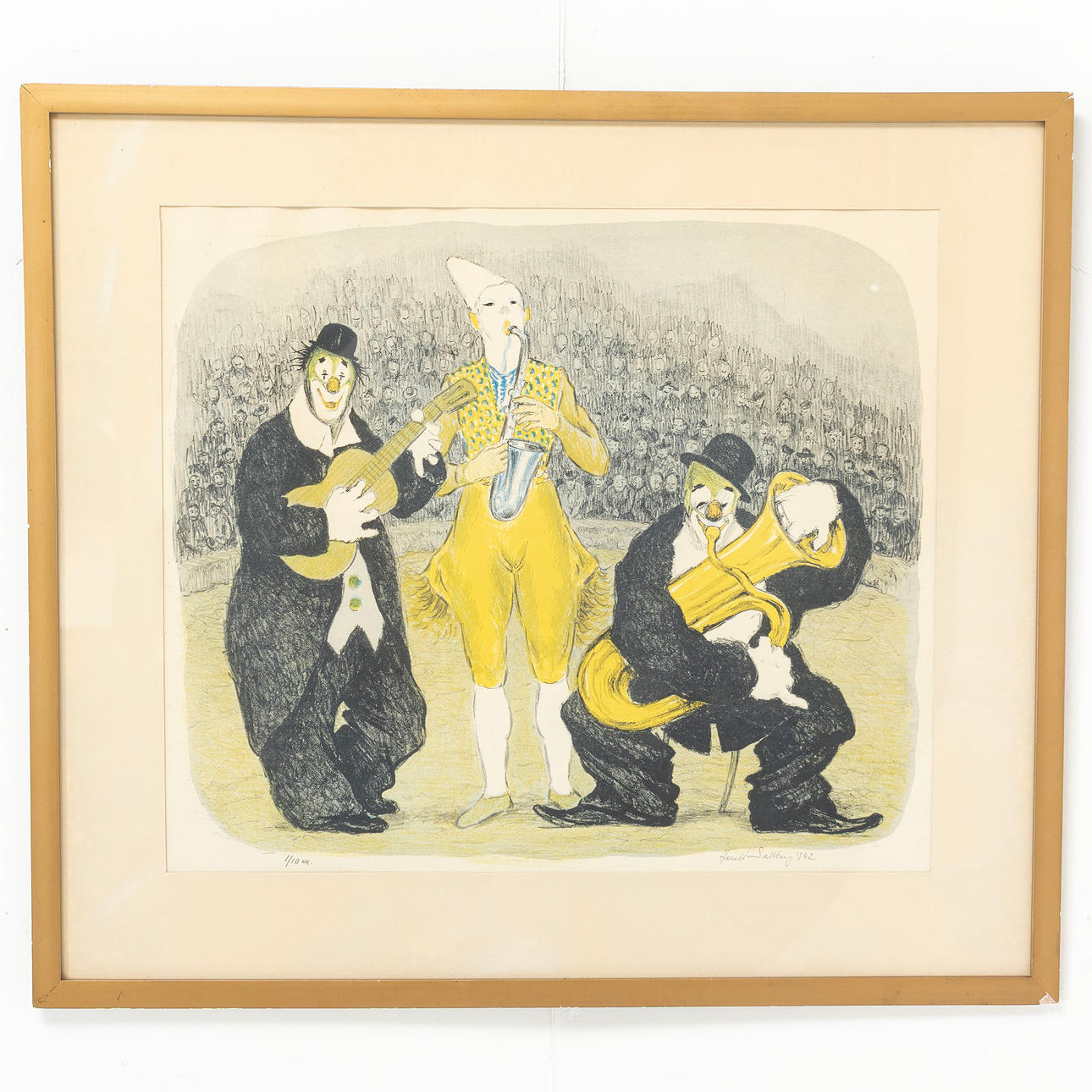 HARALD SALLBERG. Litografi, Cirkusclowner, signerad & numrerad 1/10 ...