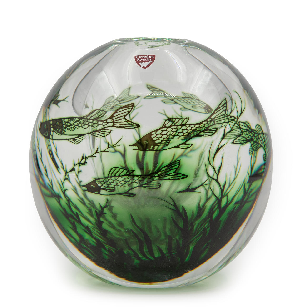 EDWARD HALD. "FISKGRAAL" VASE SIGNED, NUMBERED, ORREFORS. Glass - Art ...