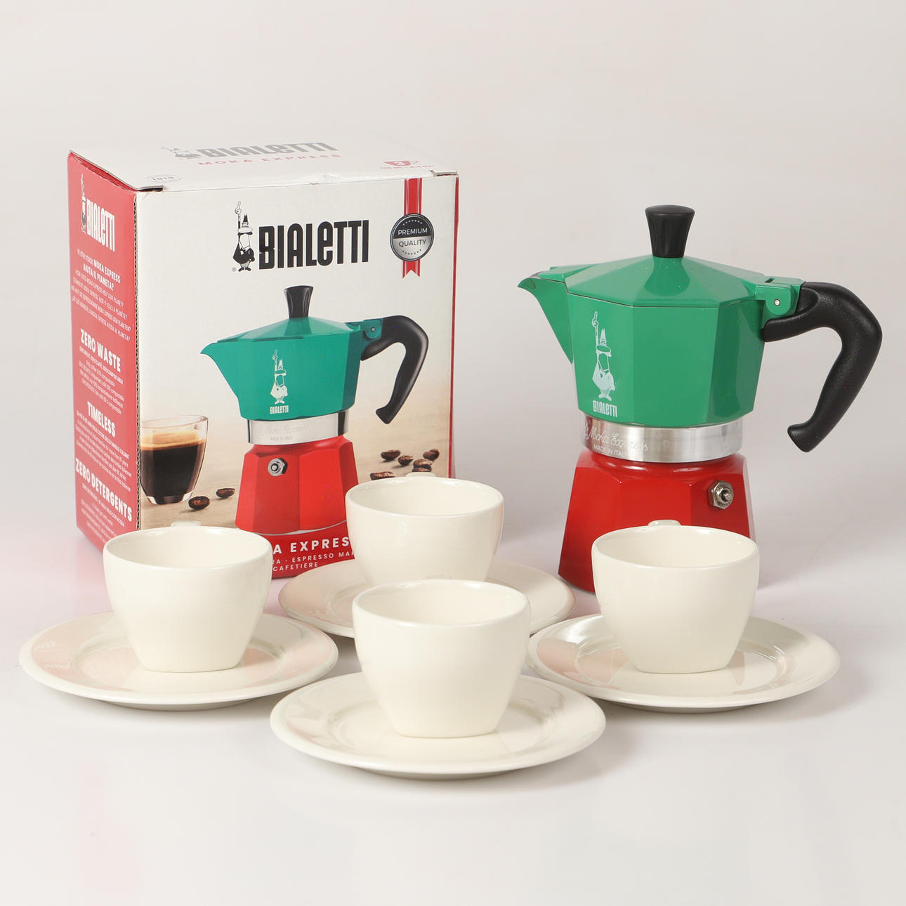 ESPRESSOET, 9 delar, koppar, fat och bryggare, bl. a. "Ego", Iittala ...