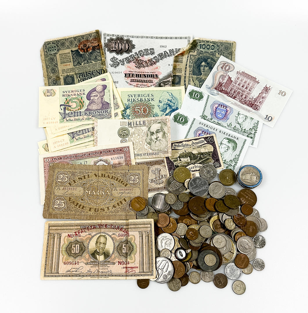Lot of coins and banknotes. Coins, Medals & Stamps - Coins & Banknotes ...