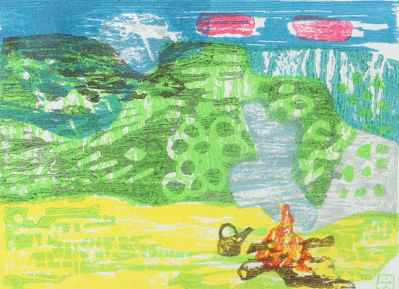 RUNE PETTERSSON. "Rastastället", färglitografi, signerad. Konst ...
