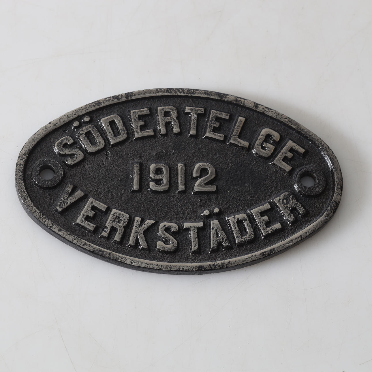 SKILT, metal, Södertelge Verkstäder, 1912. Samlerobjekter - Reklamer ...