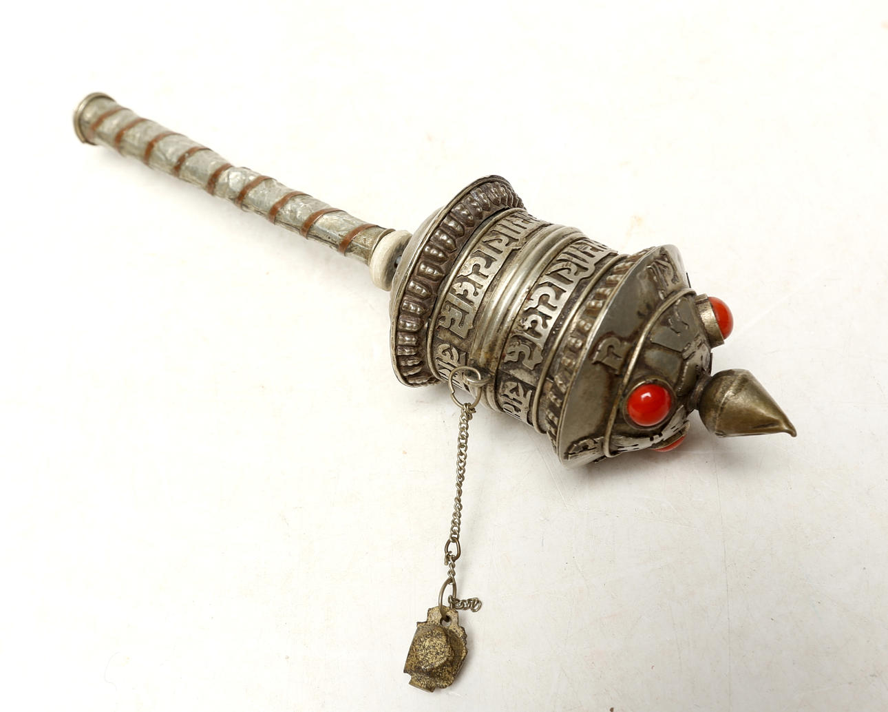 TORAH SCROLL, metal, with internal paper scroll. Silver & Metals ...