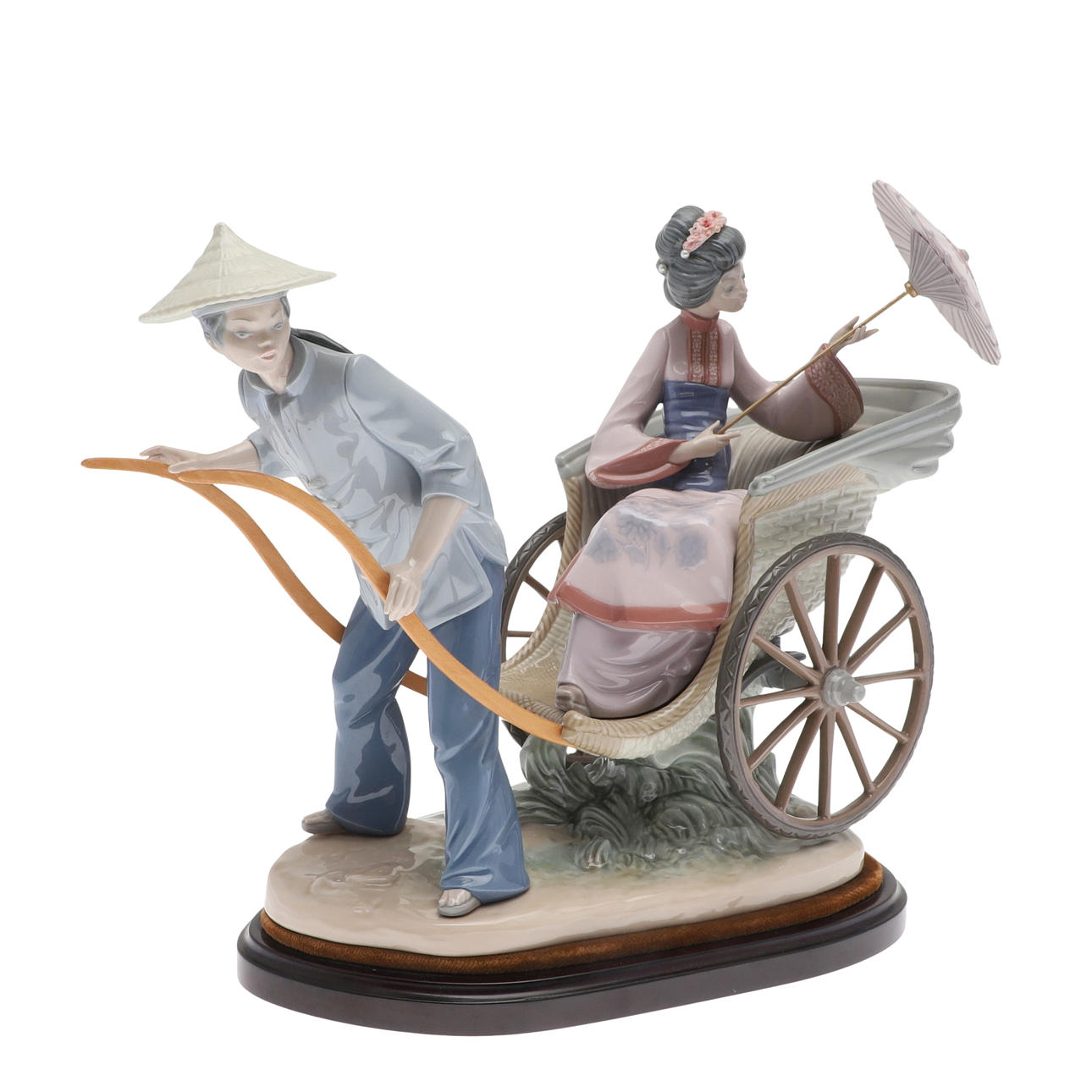 A LARGE LLADRO FIGURE THE RICKSHAW RIDE AFTER SALVADOR DEBON MODEL 1383 ...