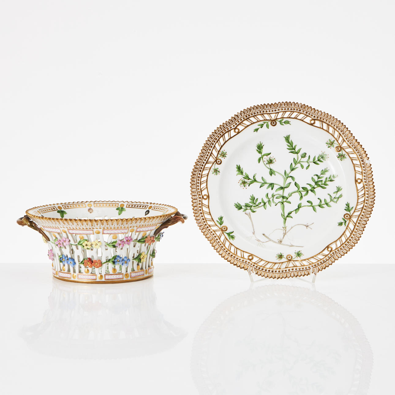 GALLERSKÅL & TALLRIK, "Flora Danica", Royal Copenhagen, Danmark ...