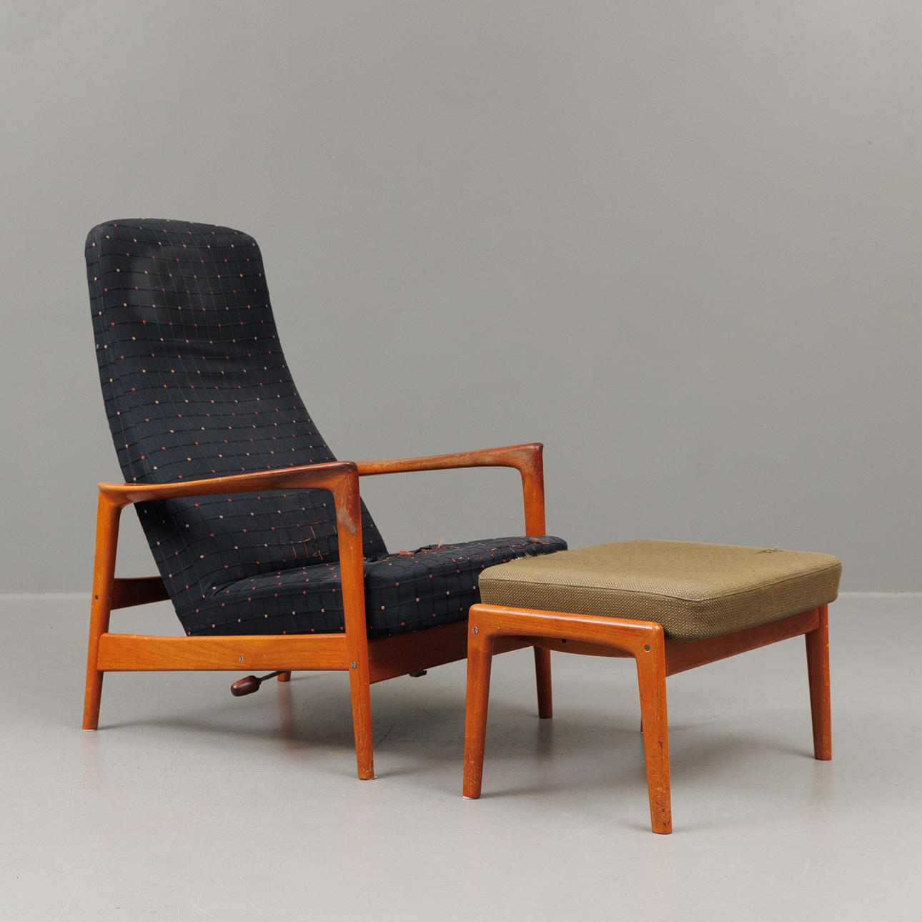 FOLKE OHLSON. fåtölj med fotpall, teak, "Duxiesta", DUX, 1960-tal ...