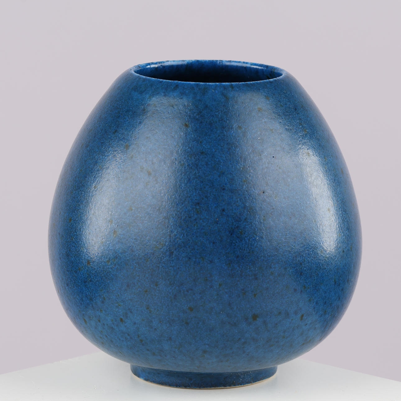 SAXBO: Egg-shaped stoneware vase glazed in shades of blue, model no. 1 ...